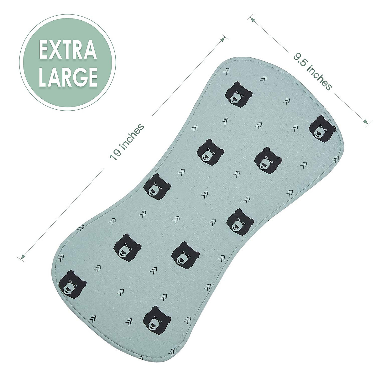 MiiYoung 5-Pack Baby Burp Cloths for Boys, Triple Layer, Organic Cotton, Soft and Absorbent Towel, Burping Rags for Newborns Set