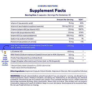 Cheers Classic Combo | Restore + Hydrate | Rehydrate & Feel Better After Drinking | DHM, L-Cysteine, B-Vitamins, Electrolytes | 12 Doses Each | Liver Support | Electrolyte Supplements