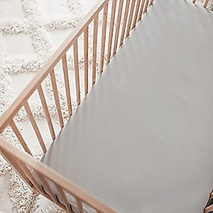 Newton Baby Organic Fitted Crib Sheets (2-Pack) - 100% Breathable and Ultra-Soft, 100% Organic Muslin Cotton, Twilight Grey + White, Fits All Standard Cribs