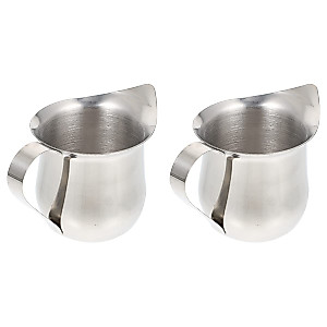 2 Pcs Stainless Steel Milk Cup Milk Pitcher Milk Container Sauce Holder Coffee Frothing Cup Milk Jug Kitchen Supply Practical Sauce Cup Multipurpose Cup Milk Holder Sauce Jug