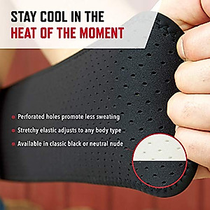 ComfortTac Ultimate Belly Band Gun Holster for Concealed Carry | Compatible with Smith and Wesson, Shield, Glock 19, 17, 42, 43, P238, Ruger LCP, and Similar Guns for Men and Women (Black, XL, Right)