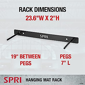 SPRI Hanging Exercise Mat Wall-Mounted Rack Hanging Exercise Mats, Black