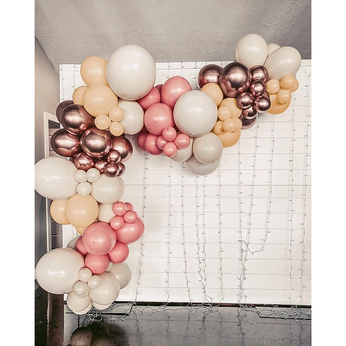 Bezente Blush Dusty Pink Latex Balloons, 60pcs 12 inch Beige White Dusty Rose Gold Nude Latex Balloons Kit for Baby Shower for girl, Bridal Shower, Wedding, Boho Birthday Party Decorations