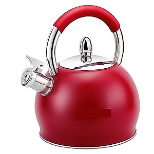 Tea Kettle For Stove Top Teapot For Stovetop 304 Stainless Steel Whistling Tea Kettle Teapot 3L/3000Ml Large Capacity Whistle Kettle Gas Kettle Tea Pot Stovetop (Color : Red, Size : 3L)