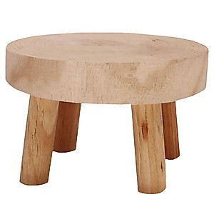 Totority 1pc Shelf Flower Stand Plant Pedestal Plant Riser Nightstand Decor Planter Wood Plant Stand Wood Plant Stool Corner Plant Stand Mini Plant Stand Candlestick Tree Shape Bench Wooden