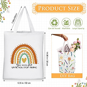 Woanger 10 Pcs Employee Appreciation Gifts Inspirational Canvas Tote Bags Rainbow Bags for Staff Thank You Gifts(Rustic Style)
