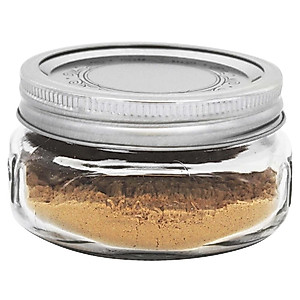 Ball FBA_61162 Collection Elite Half Pint, Wide Mouth, Set of 4, 4 Count (Pack of 1), Brushed Silver Lid, Clear Jar