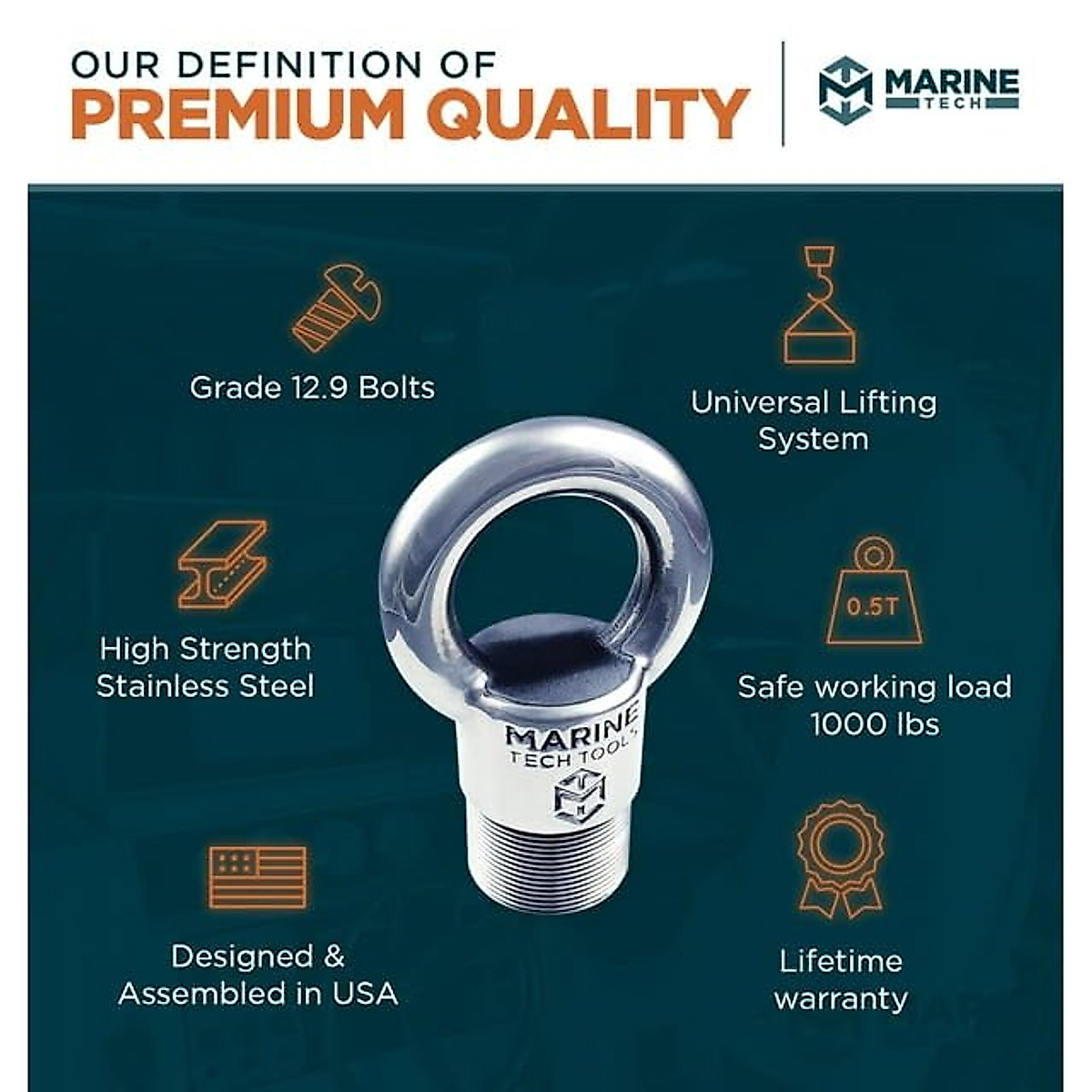 Marine Tech Tools Mercury Lifting Ring, Universal Lifting System AMT0022, Mercury Outboard Lifting Eye, Outboard Flywheel Puller, Mercury Lifting Eye, Boat Tools, Outboard Motor Stand