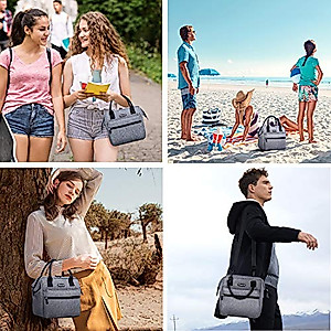 WISELIFE Insulated Lunch Bag for Men Women Adult Lunch Box Cooler with Adjustable Shoulder Strap Waterproof Leak proof Large Wide-Open Thermal Lunch Tote Bag for Work School Picnic Camping