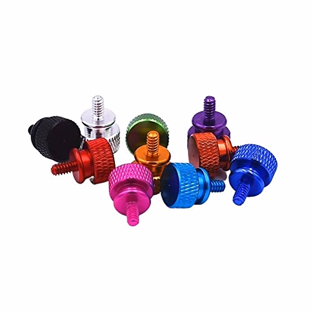 GUSTYT Screw 32x6.7mm Color Aluminum Alloy high Head knurled Screw Hand Screw Computer case Power Supply Graphics Card Hard Drive (Color : Portuguese Purple)