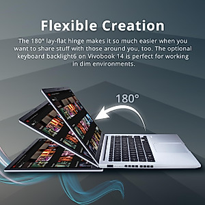 ASUS Vivobook 14 14" FHD Lightweight Laptop, Intel Core i5 1240P, 16GB RAM, 1TB SSD, Backlit Keyboard, Iris Xe Graphics, HD Camera, Fingerprint Sensor, Win 11 Pro, WiFi 6, Sliver, 32GB USB Card