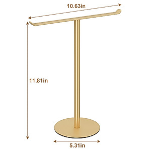 Gold Hand Towel Stand, T-Shape Hand Towel Holder for Bathroom, Display Fingertip Towel Holder Organizer and Bathroom Towel Racks,Kitchen Towel Rack