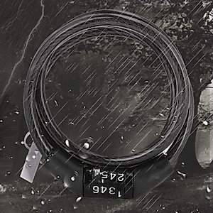 Bicycle Steel Cable Lock, High Strength Passwords Bike Lock Waterproof Anti-theft Portable for Bike Mountain Bicycle