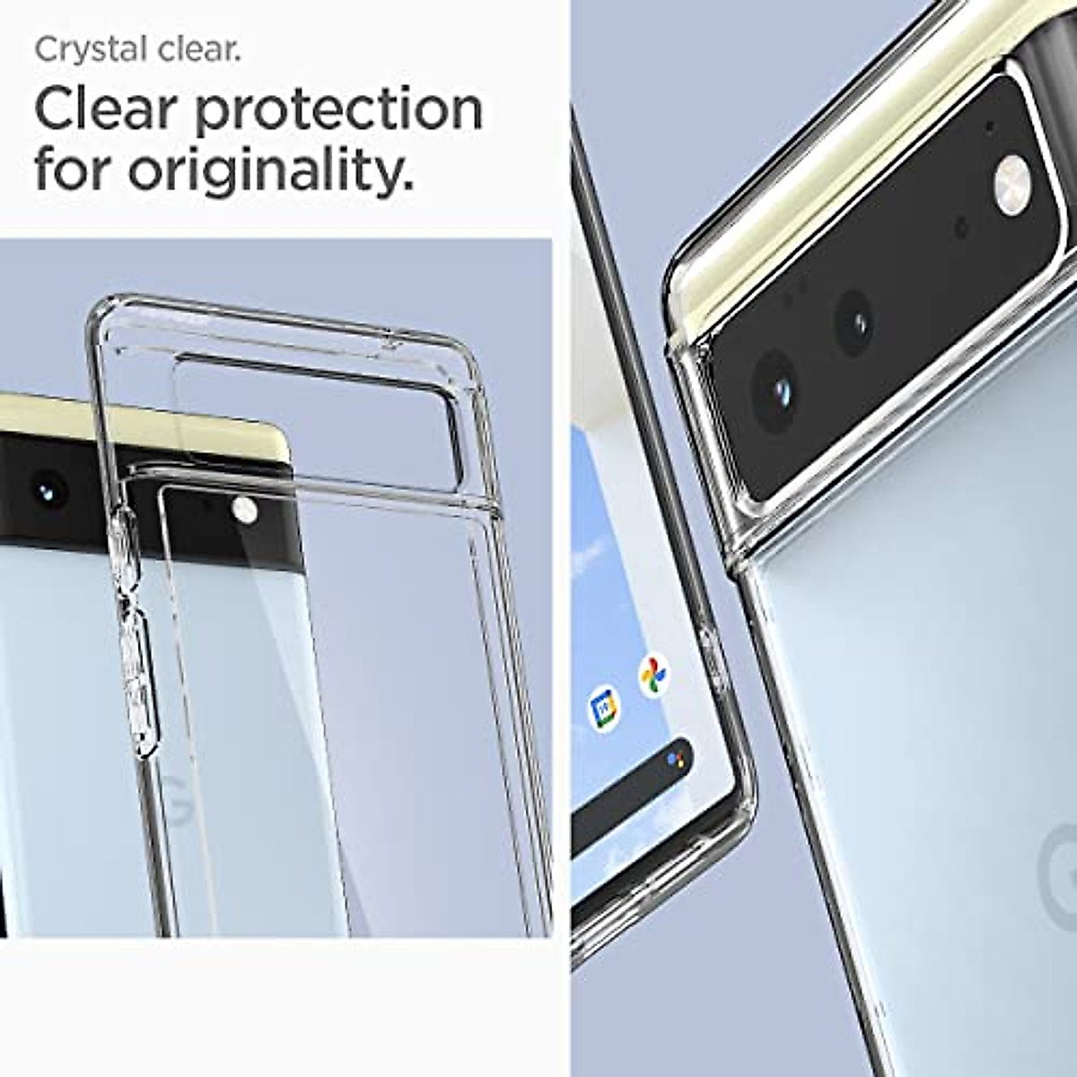 Spigen Ultra Hybrid [Anti-Yellowing Technology] Designed for Google Pixel 6 Case (2021) - Crystal Clear