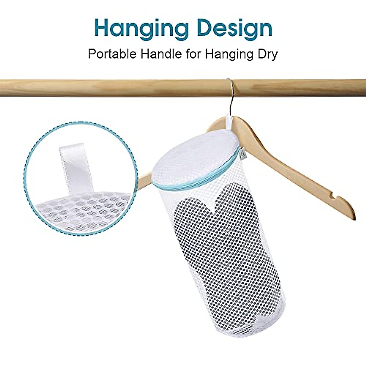 OTraki Shoe Washing Bag 7 x 15 Inch Shoe Bag Washing Machine 2 Pack Shoes Washer Bag Durable Sneaker Mesh Laundry Bag Multi-Functional Polyester Net for Sneakers Flat Shoes