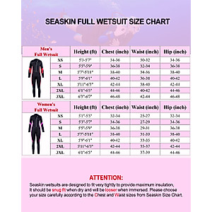Seaskin Wetsuits for Men Women 3mm Front Zip Full Wetsuit