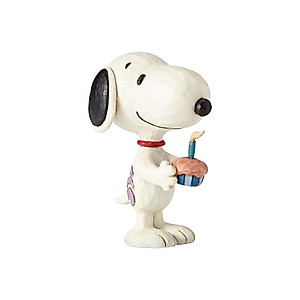 Enesco Peanuts by Jim Shore Snoopy Birthday Mini Figurine, 3 Inches, Multicolor