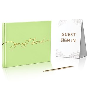 Artake Wedding Guest Book with Pen & Sign, Gold Foil Lettering Hardcover Palaroid Wedding Reception 7" x 9" Alternative Baby Shower, Wedding, Graduation, Party, Brithday Guest book Wedding Supplies