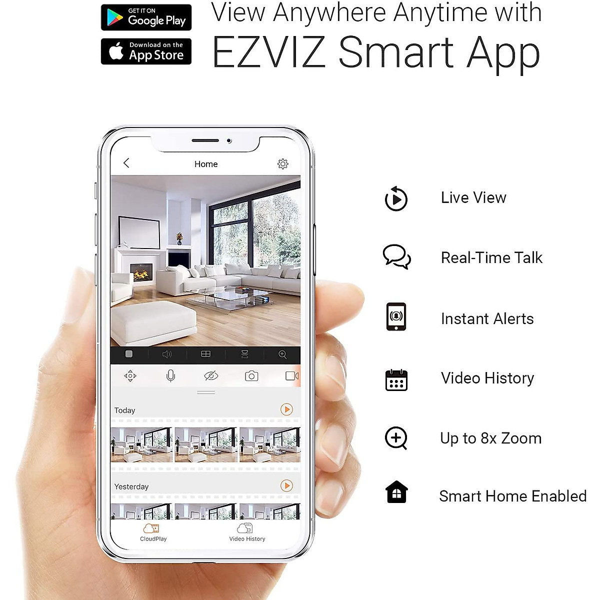EZVIZ Video Doorbell Camera, 2.4Ghz/5Ghz Wi-Fi 1080P Wired Security Camera with AI-Human Detection, 2-Way Talk, Existing Wiring Required | DB1C