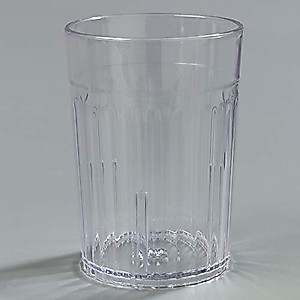 Carlisle FoodService Products Plastic Bistro Tumbler, 10 Ounces, Clear