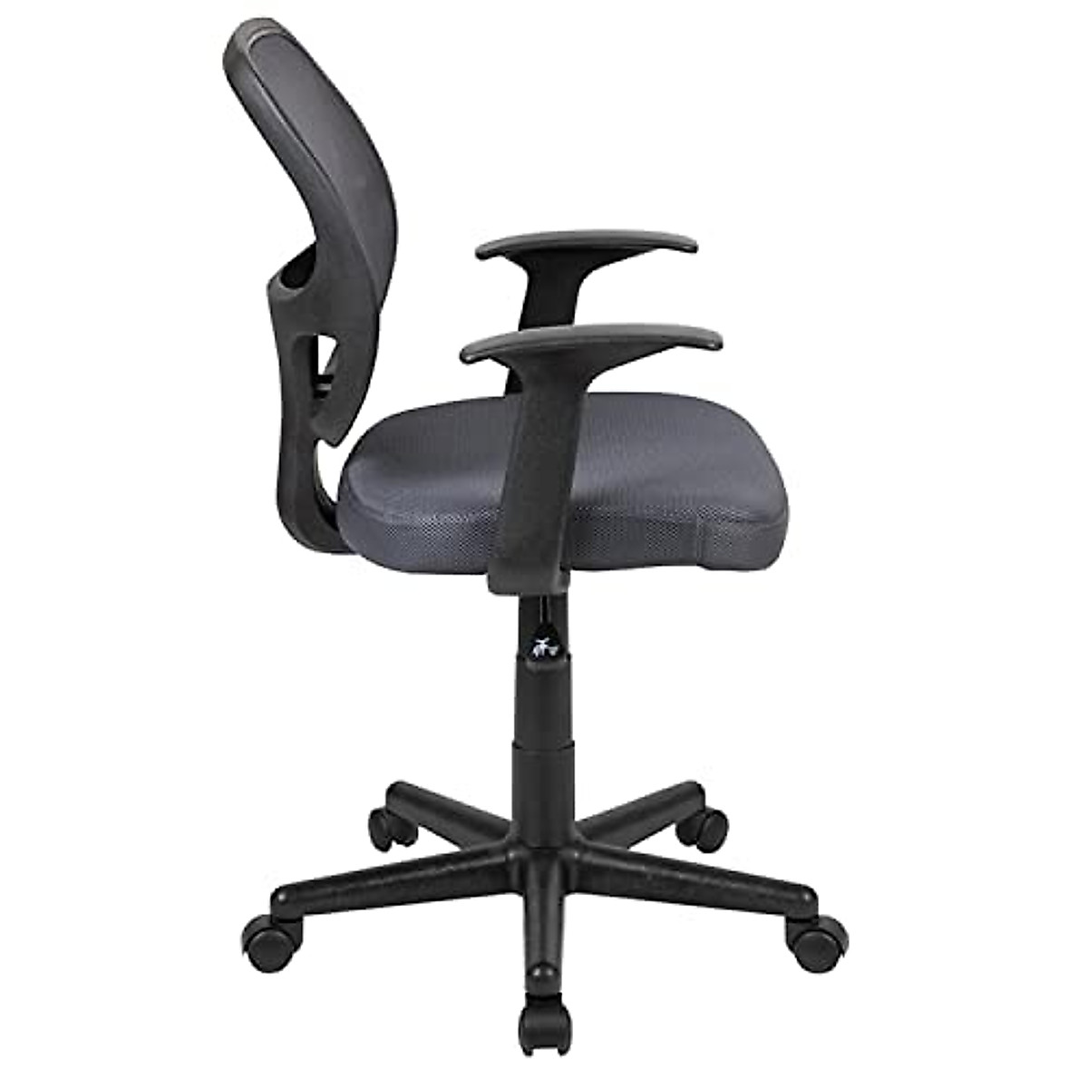 Flash Furniture Flash Fundamentals Mid-Back Gray Mesh Swivel Ergonomic Task Office Chair with Arms