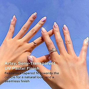 Glamnetic Press On Nails - Wild Card | Opaque UV Finish Short Pointed Almond Shape, Reusable Pastel Nails in 12 Sizes - 24 Nail Kit with Glue