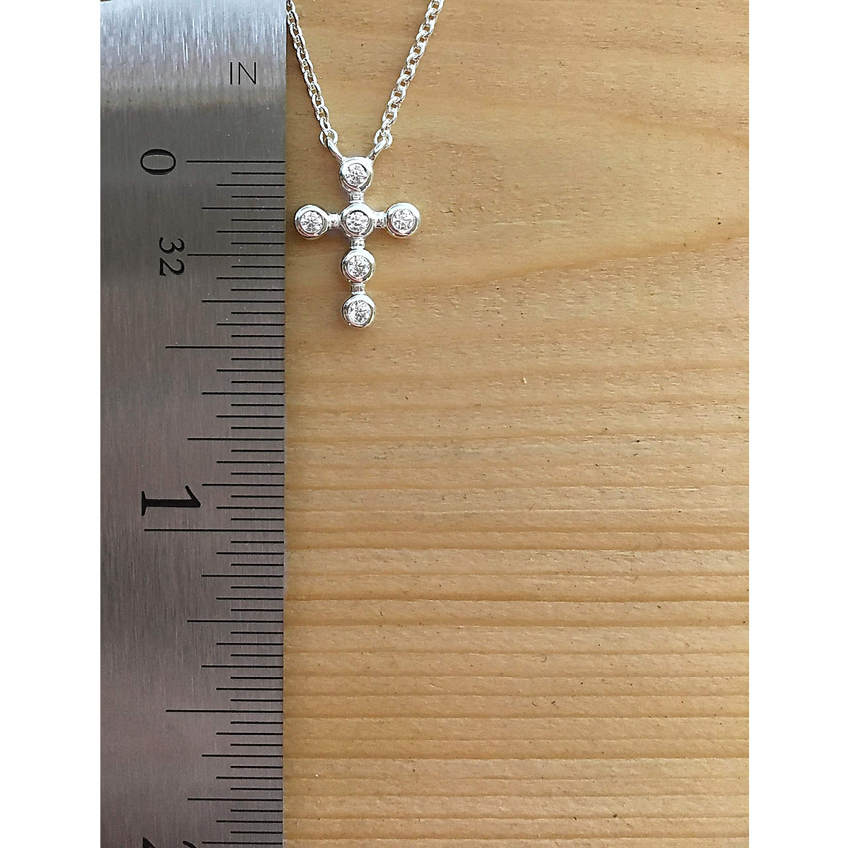 EFYTAL Small Cross Necklace for Women, Sterling Silver Dainty CZ Cross Necklace for Women, First Communion Gifts, Confirmation Gifts for Teen