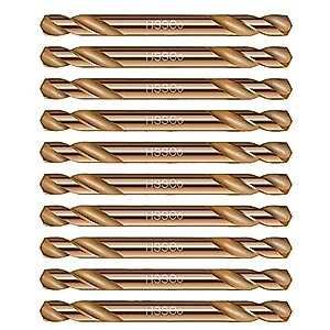 HSS Cobalt Drill Bit Double End 1/8 in. Stubby Body Drill Steel Metal Iron-10Pcs
