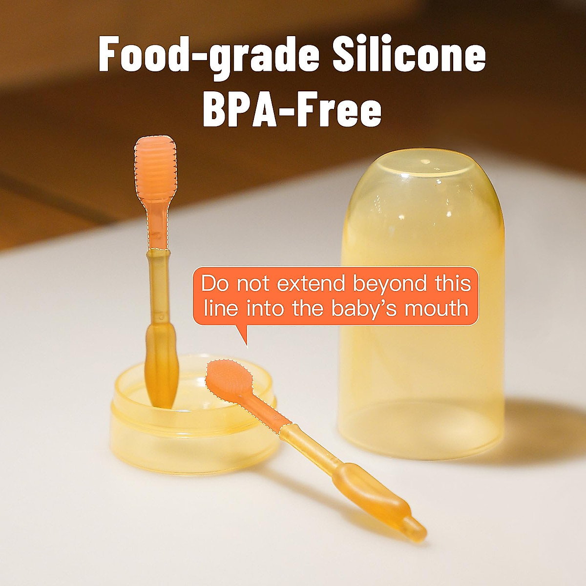 Phanpy Baby Toothbrush, Silicone Baby Tongue Cleaner Newborn, Infant Toothbrush 0-6 Months and 6 to 12 Months, Baby First Toothbrush, Oral Cleaner, Baby Mouth Cleaner