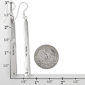 Coral Earrings in Sterling Silver Long Dangles (2.5" Long)