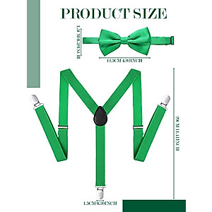 5 Pcs St Patrick' S Day Costume Accessories Set Includes Green High Socks Green Bow Headband Y Shape Suspenders Neck Tie Gree Bow Tie for Women Men St.Patrick's Day Decoration Party Supplies