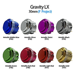 qanba Gravity KS Mechanical Shafts Silent Pushbutton 30mm Snap-In (Boxed (Clear Red D06(8 pcs)