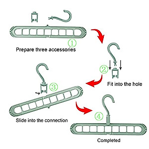 Magic Space Saving Clothes Hangers 10 Pack Cascading Hanger 9 Slots Closet Organizer Space Saver for Heavy Clothes (10)