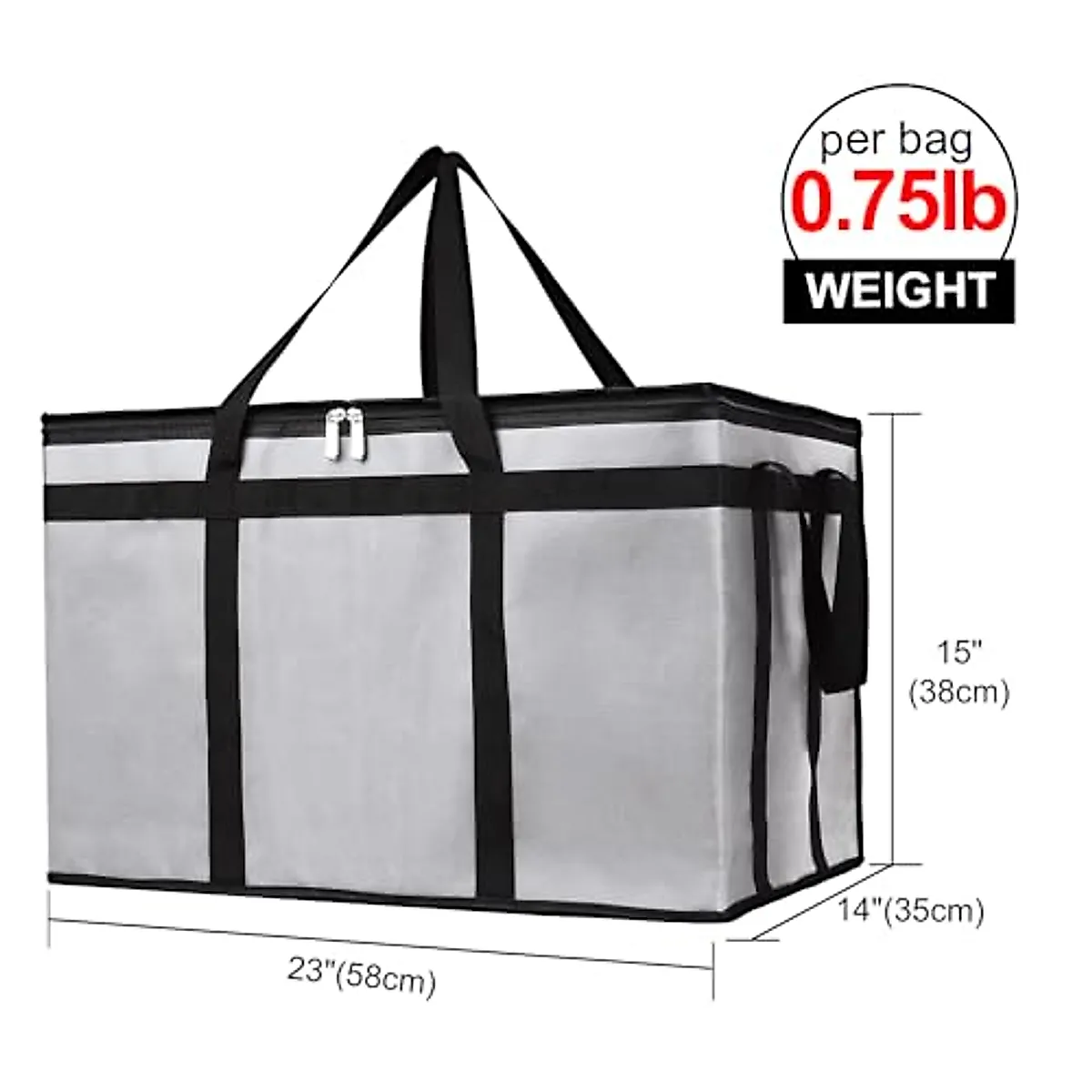 Bodaon 2-Pack Insulated Food Delivery Bag, XXX-Large Insulated Pizza Delivery Bags, Insulated Bags for Delivery, Doordash Catering Bag, Food Warmer Hot Bag, Uber Eats Driver Essentials, Gray
