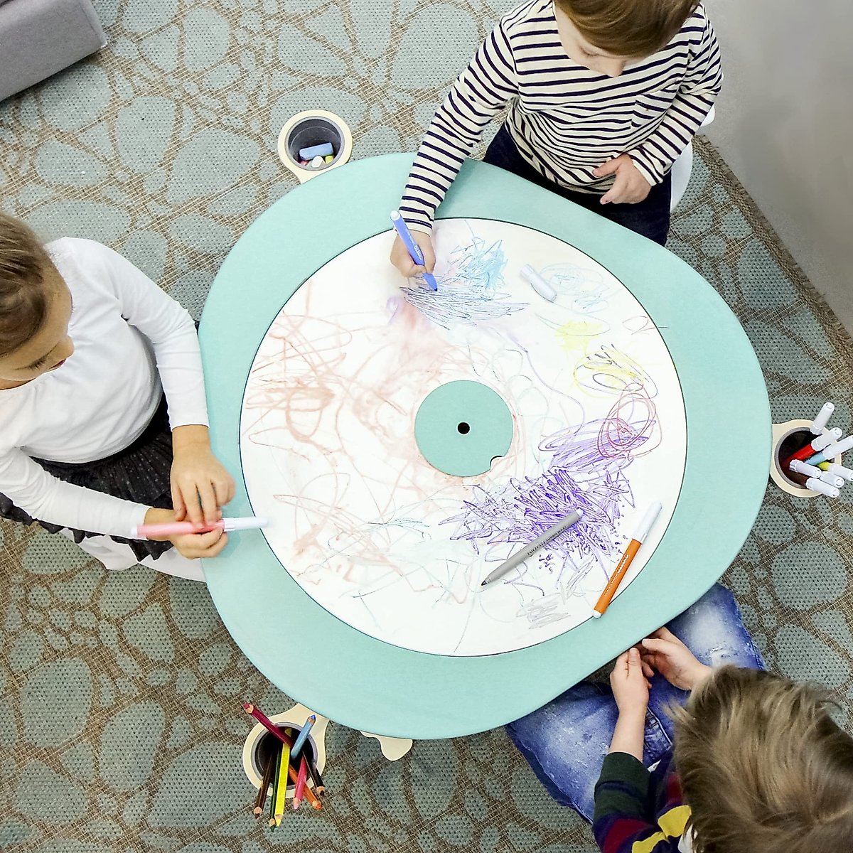 Stokke MuTable Side Toy Container - Stores Chalk, Dry Erase Markers & Small Toys - Rotates to Store Under MuTable