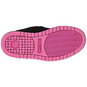 DC Unisex-Child Court Graffik Low Top Skate Shoe Sneaker, Black/Pink, 1 M M US Big Kid