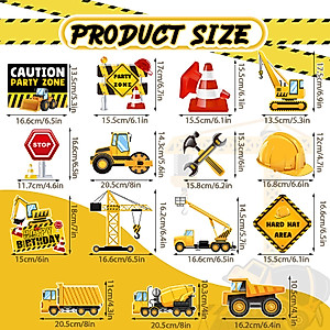 36Pcs Construction Hanging Swirl Party Decor,15 Set Construction Birthday Party Swirls Foil Wall Ceiling Streamers Decor for Kids Boys Baby Shower Construction Zone Car Truck Theme Party Supplies