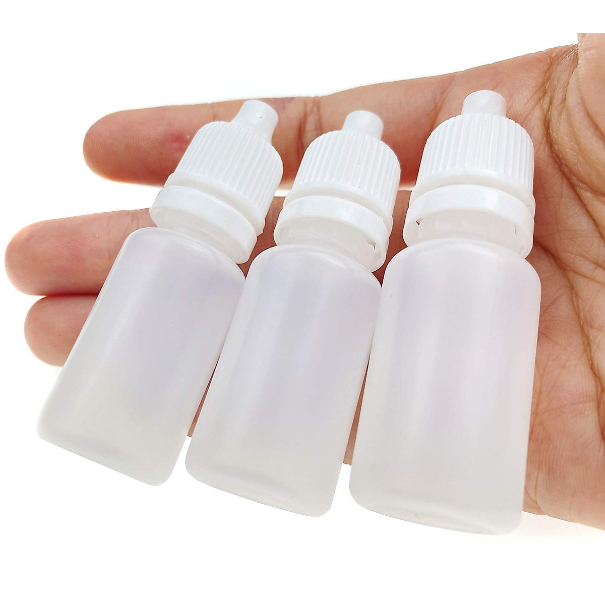 50PCS Empty Refillable Squeezable Plastic Dropper Bottle Eye Liquid Dropper Container Jar Vial Holder with Screw Caps and Plugs for Cosmetic Essential Oil Reagent Lab Drops 15ml/0.5oz