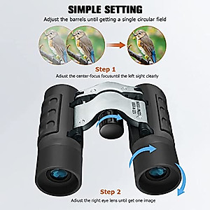 OuYteu Binoculars 122x1000 Compact with Clear Low Light Vision, Large Eyepiece Binocular for Adults Kids,High Power Easy Focus Binoculars for Bird Watching,Outdoor Hunting,Travel,Sightseeing