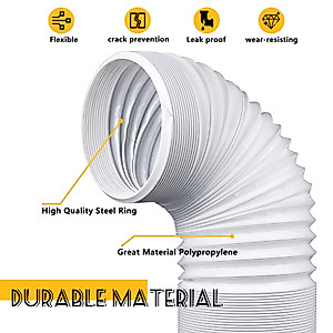 BJADE'S Air Conditioner Hose,Portable Air Conditioner Exhaust Hose 5.9" Diameter - 78" Long,Anti-Clockwise Compatible with Delonghi,Haier,LG and More