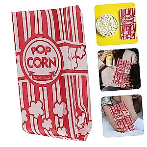 100pcs Popcorn Popcorn Packaging Bag Disposable Containers Cardboard Paper Organizer Snack Containers French Fry Holder Party Popcorn Bags Individual Popcorn Box Small Popcorn Bags