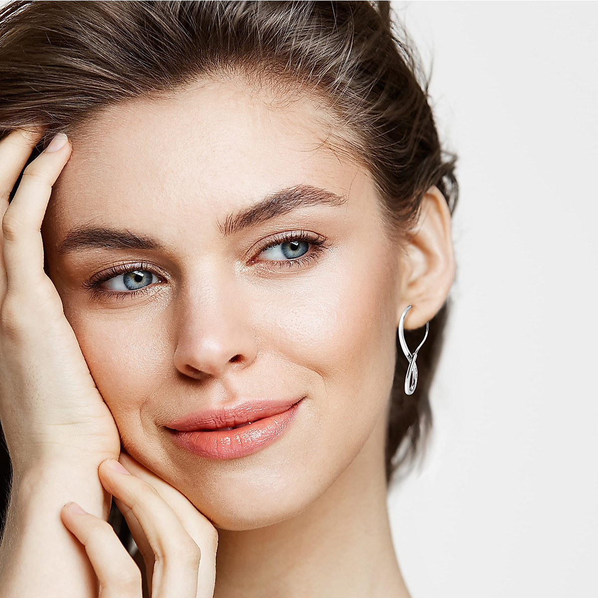 Hoops & Loops .925 Sterling Silver Infinity Polished Hook Endless Earrings