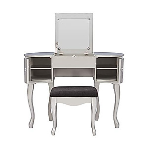 Linon Paloma Vanity Set, 30" x 40.5" x 19.25", Silver