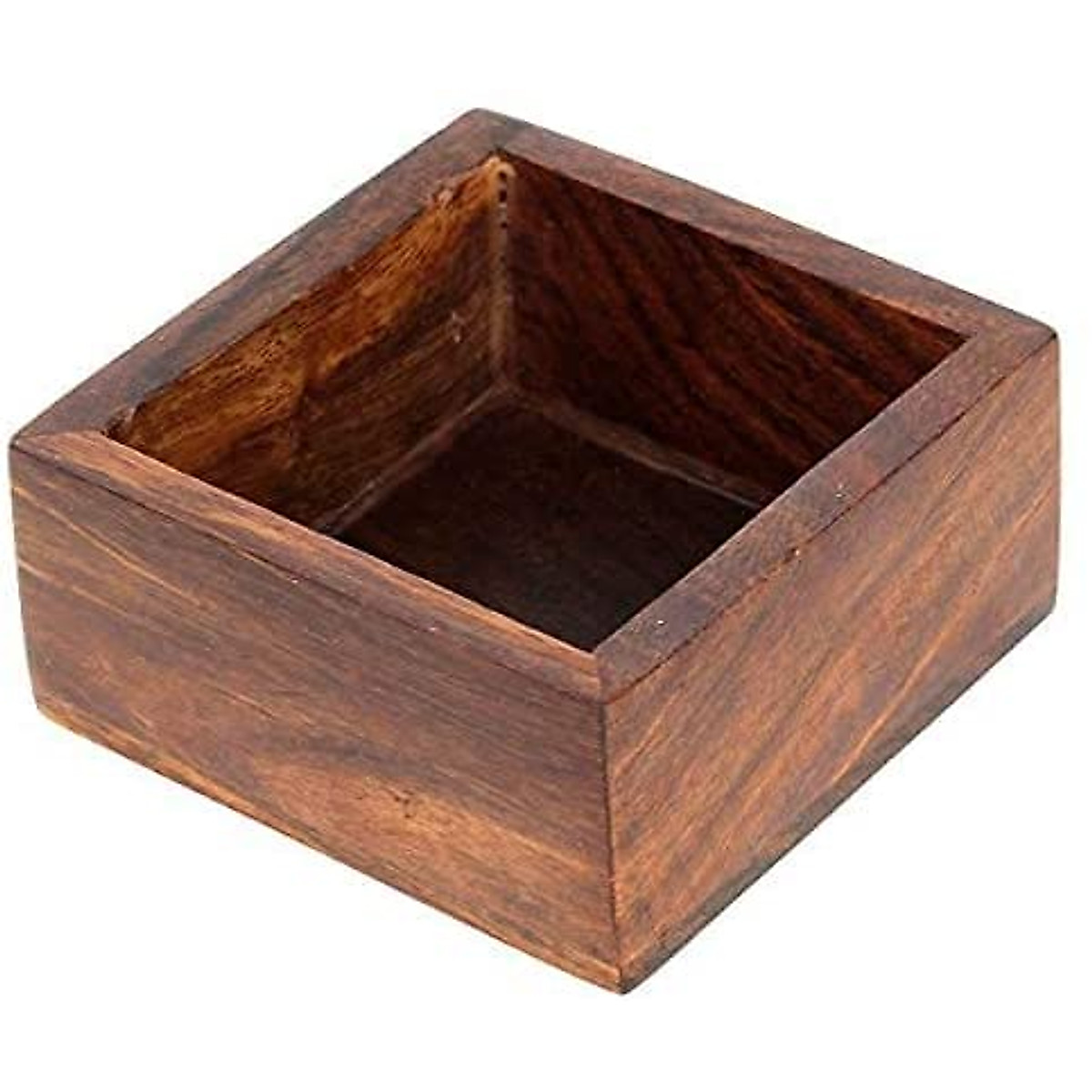 Ajuny Wooden 9 Containers Masala Dabba Spice Box with Glass Lid on Top and Spoon, 5.5x20.5 Cm