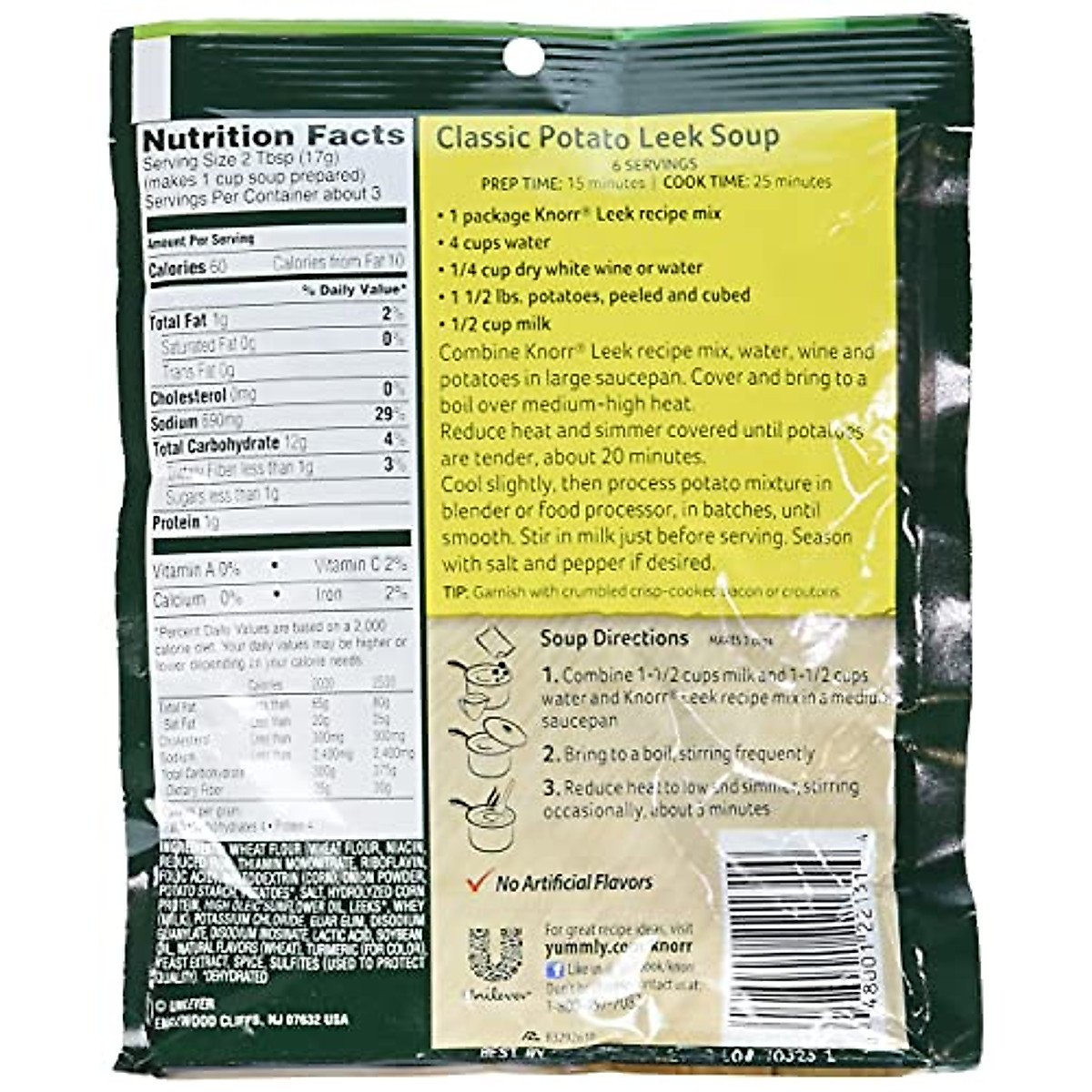 Knorr Leek Recipe Mix, 1.8 oz (Pack of 3)