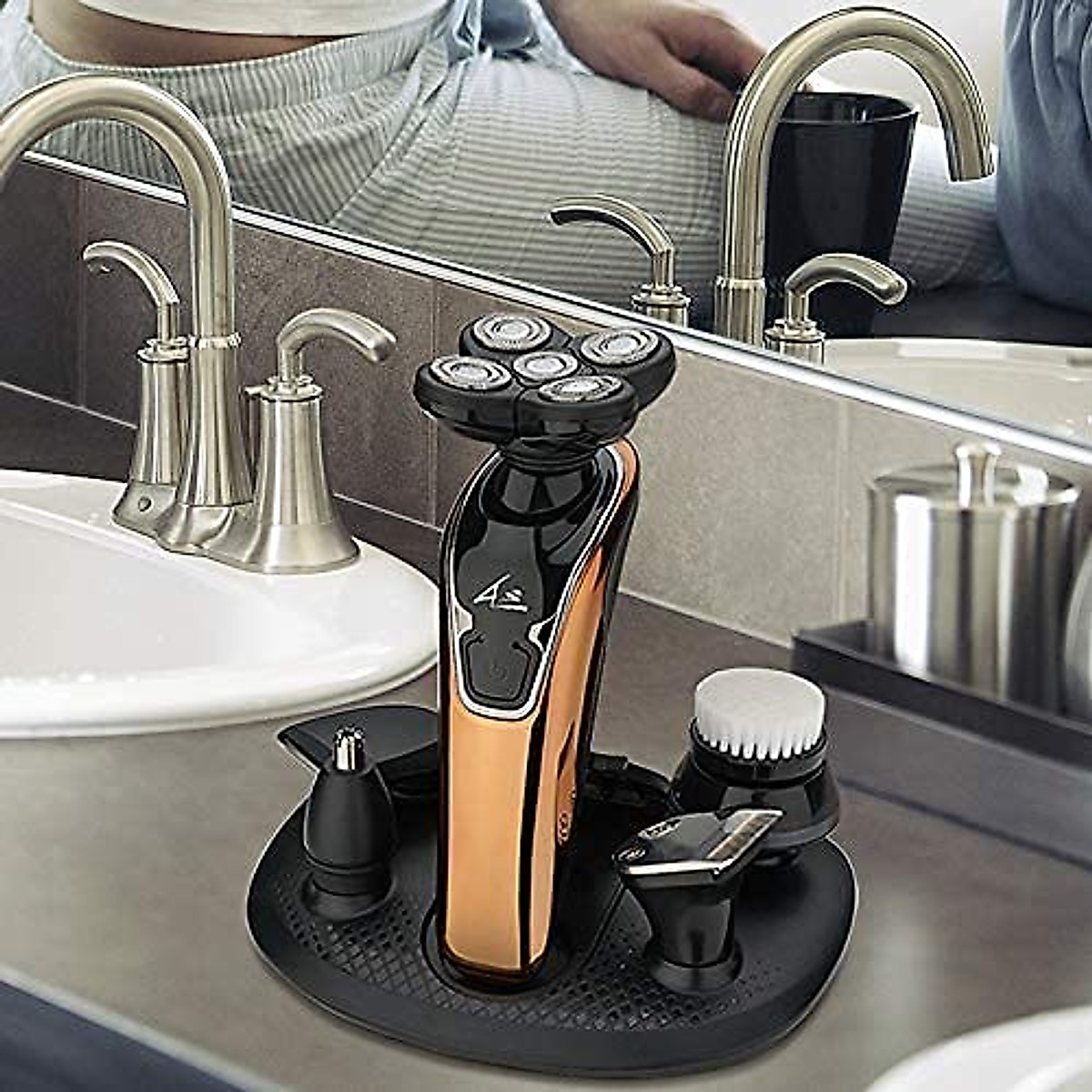 Electric Razors for Men Cordless Rechargeable, Head Shavers for Bald Men, 6 in 1 Grooming Kit, Shaving Machine with Charging Station, by Sceafunny
