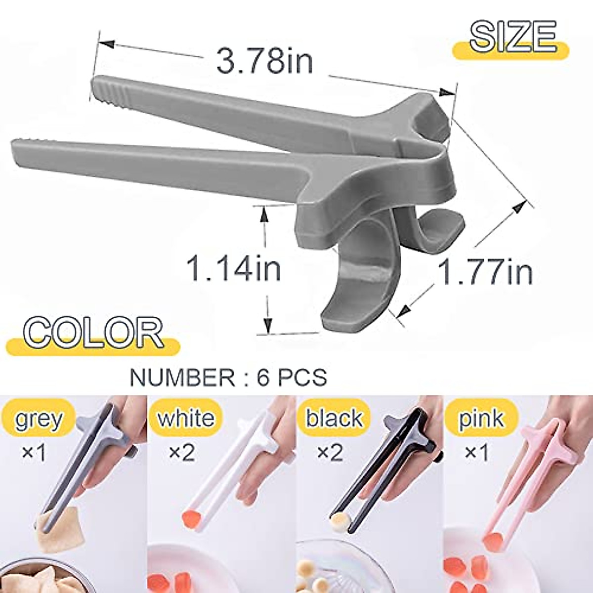 Finger Snack Chopsticks 6 pcs for Gamers Potato Chips Small Tongs Lazy Auxiliary Controllers PC Phones Accessories