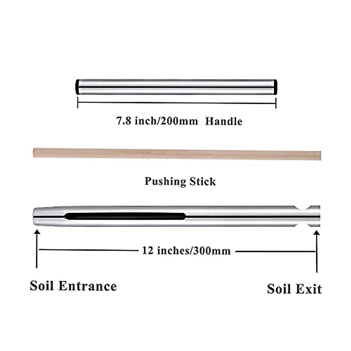 Soil Sample Probe 12 Inch with T Handle, Soil Sampler Tool, Soil Test Kit, Soil Probe for Soil Sampling Plant Care Lawn Garden Farm