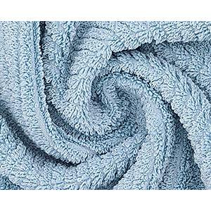 HYBIHYBI Face Towels 100% Cotton Loop Towel with Hanging Ring, Thick Super Absorbent Skincare Washcloths for Bath,Hand,Face,Spa and Gym 13.7 x 30.7 inches(2 Pack) (Light Blue)
