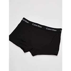 Calvin Klein Men's Cotton Stretch Multipack Low Rise Trunks, Black, Medium